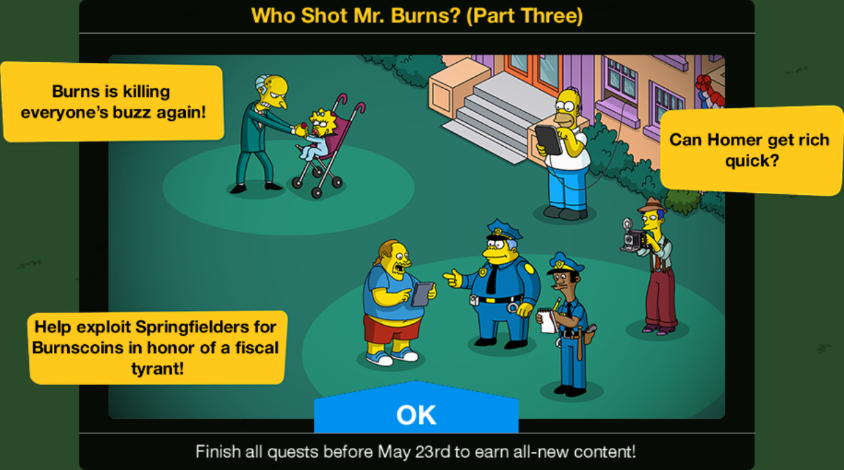 The Simpsons: Tapped Out Who Shot Mr. Burns? (Part Three) content ...