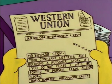 Western Union - Wikisimpsons, the Simpsons Wiki