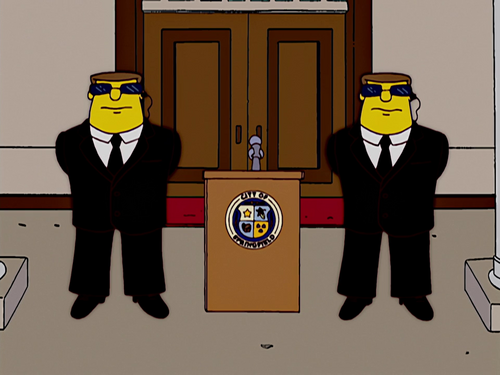 Mayor Quimby's body guards - Wikisimpsons, the Simpsons Wiki