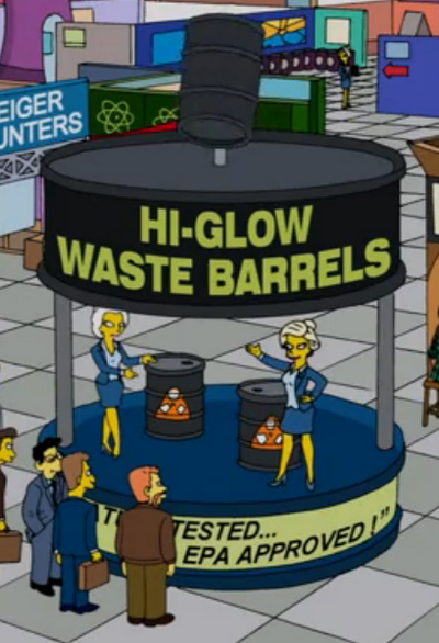 Hi-Glow Waste Barrels - Wikisimpsons, the Simpsons Wiki