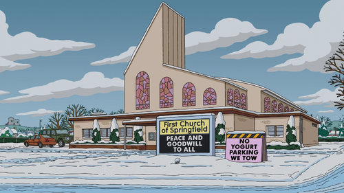 First Church of Springfield marquee - Wikisimpsons, the Simpsons Wiki