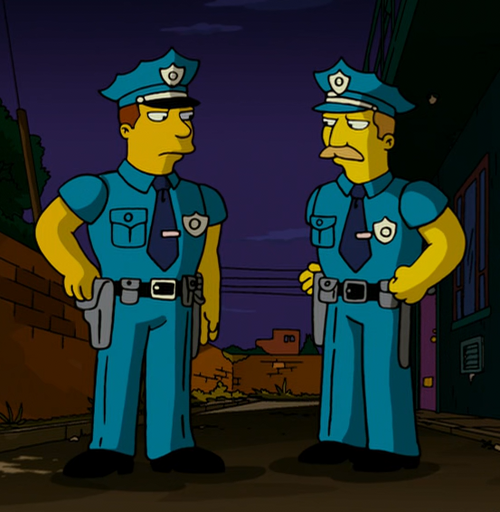 Kissing cops - Wikisimpsons, the Simpsons Wiki