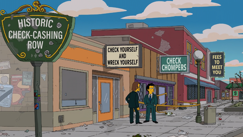 Historic Check-Cashing Row - Wikisimpsons, the Simpsons Wiki