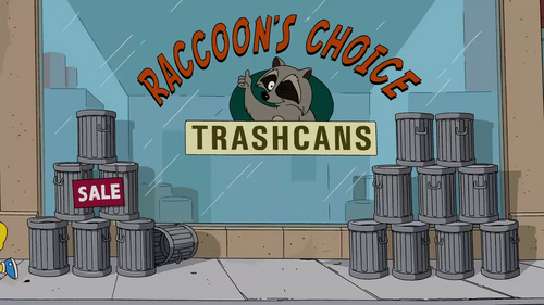 Raccoon's Choice Trashcans - Wikisimpsons, the Simpsons Wiki