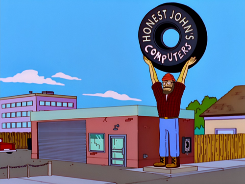 Honest John's Computers - Wikisimpsons, the Simpsons Wiki