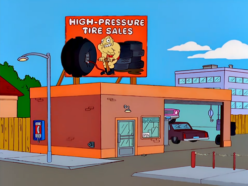 High-Pressure Tire Sales - Wikisimpsons, the Simpsons Wiki