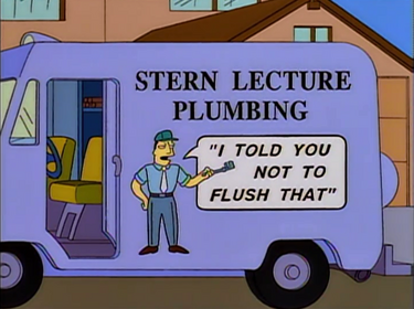 Stern Lecture Plumbing - Wikisimpsons, the Simpsons Wiki