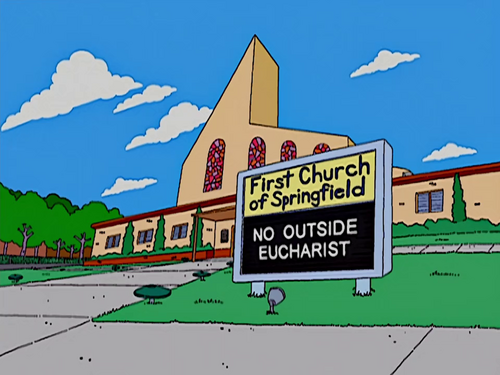 First Church of Springfield marquee - Wikisimpsons, the Simpsons Wiki
