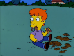 Worm-eating boy - Wikisimpsons, the Simpsons Wiki