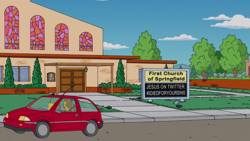 First Church of Springfield marquee - Wikisimpsons, the Simpsons Wiki