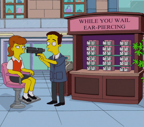 While You Wail Ear Piercing - Wikisimpsons, the Simpsons Wiki