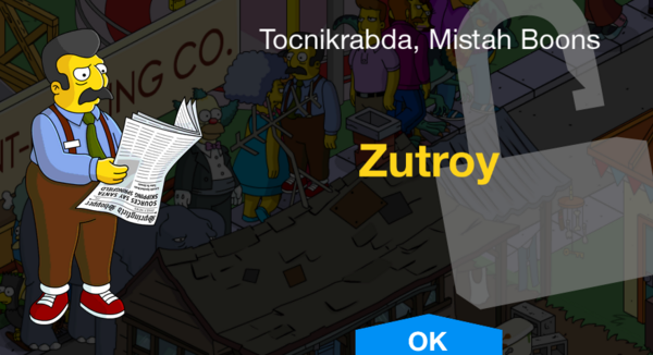 Zutroy - Wikisimpsons, the Simpsons Wiki